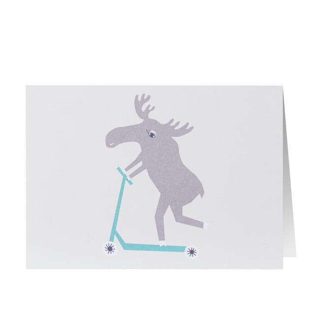 Scooter Moose Greeting Card - Rebel with a Twist